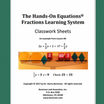 Hands-On Equations Fractions Classwork Sheets - Borenson Math
