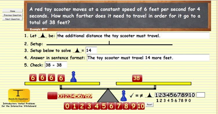Hands-On Equations Introductory Verbal Problems for the Interactive ...